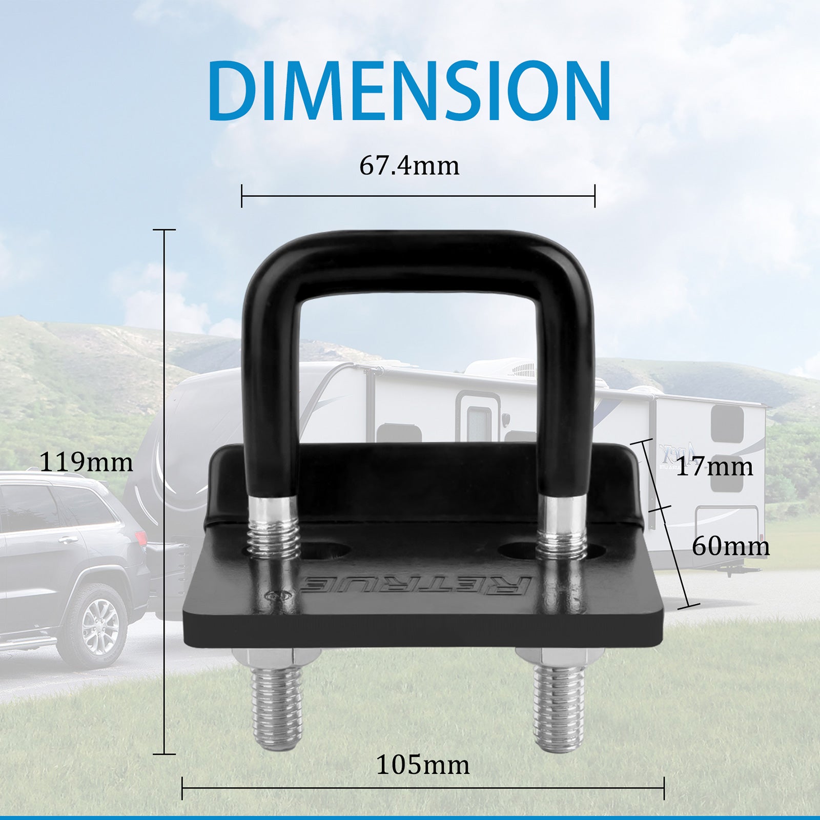 PVC Coated Hitch Tightener for 1.25" & 2" Hitches, Anti-Rattle Stabili ...